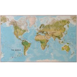 World Physical | Maps International Laminated Wall Map | 136 x 84 cm ...