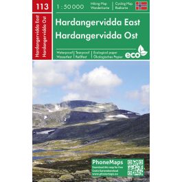 Hardangervidda East PhoneMaps Outdoor Map 113 | Stanfords
