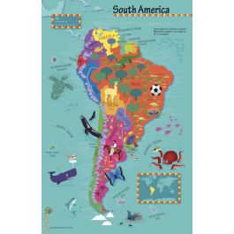 Collins Children's South America Wall Map | Stanfords