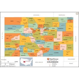 Colorado Counties Map - Extra Large | Stanfords