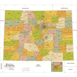 Colorado ZIP Code Map with Counties - Extra Large | Stanfords