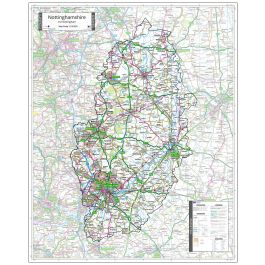 County Map of Nottinghamshire | Stanfords