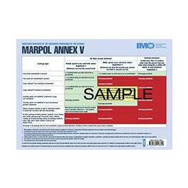 Poster: MARPOL Annex V discharge provisions placard, 2017 | Stanfords