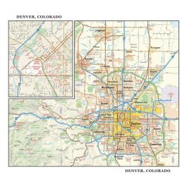 Denver, Colorado Wall Map, large | Stanfords