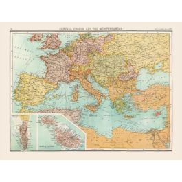 Historic Map of Central Europe and The Mediterranean (1898) | Stanfords