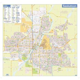 Saskatoon Wall Map - Street Detail | Stanfords
