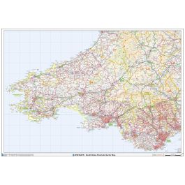 South Wales Postcode Sector Wall Map (S5) Map | Stanfords