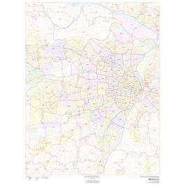 St. Louis County, Missouri ZIP Codes Map | Stanfords