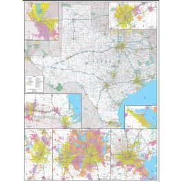 Texas State Wall Map - Extra Large | Stanfords