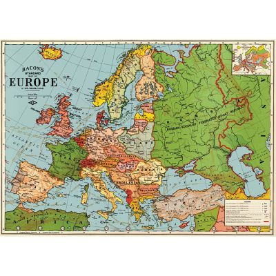 World Map 1907 With Flags Wrap Stanfords Stanford's General Map Of