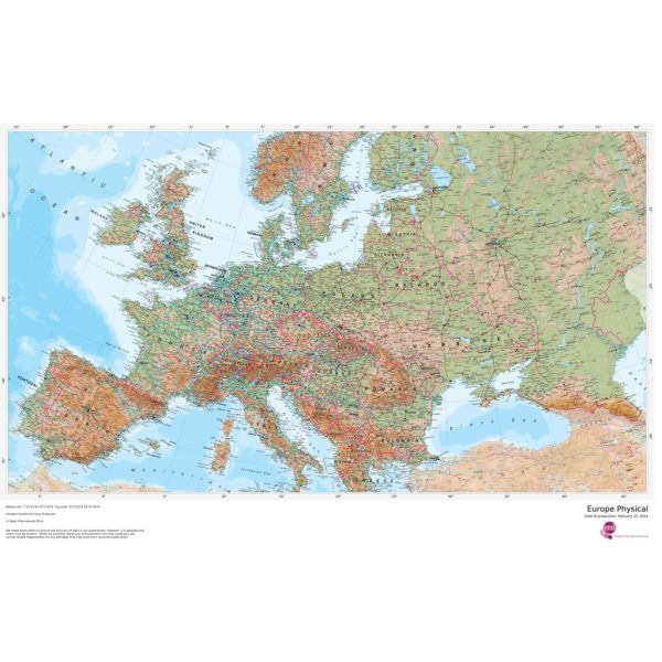 Europe Physical map | Stanfords