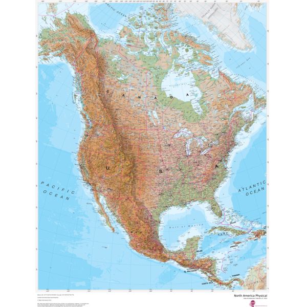 North America Physical map | Stanfords