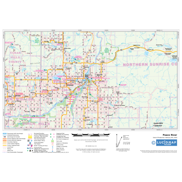 Northern Alberta map | Stanfords