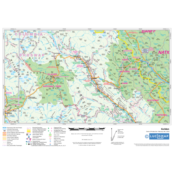 Rockies-Okanagan map | Stanfords