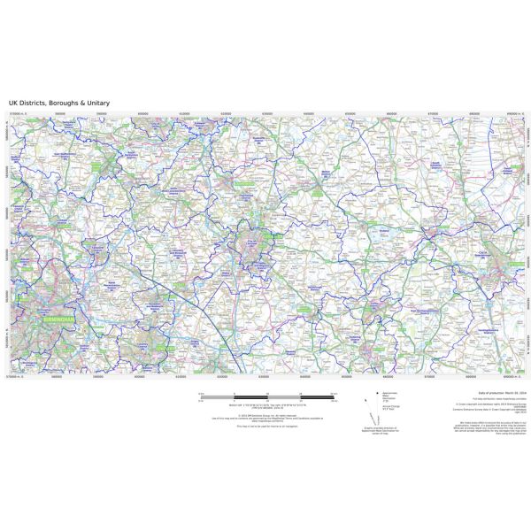 UK Districts, Boroughs & Unitary Authorities map | Stanfords