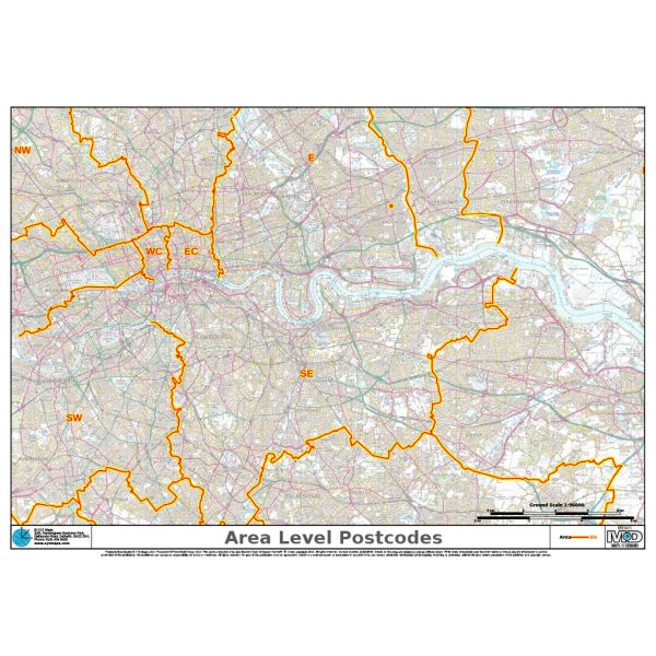 XYZ Postcode Areas map | Stanfords