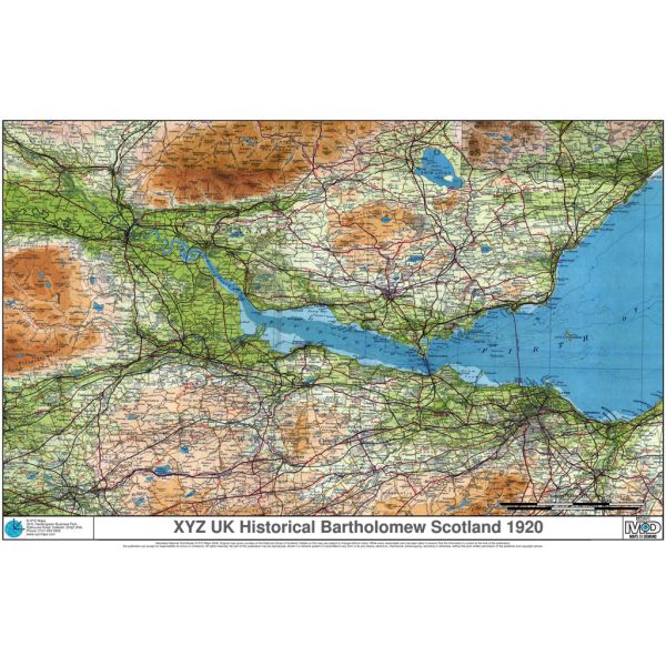 XYZ UK Historical Bartholomew Scotland 1920 map | Stanfords