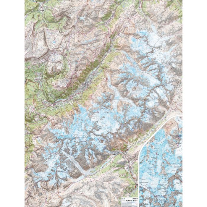 Massif du Mont Blanc IGN Wall Map | Stanfords