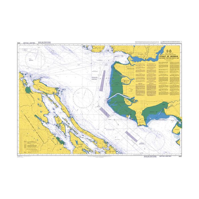 Admiralty Chart 4952 - Strait of Georgia, Southern Portion | Stanfords