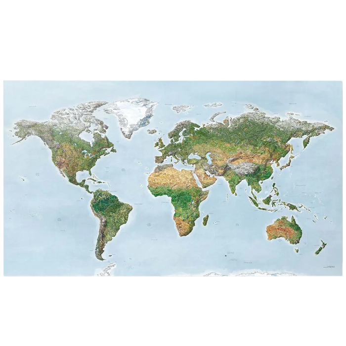 World Awesome Maps Green Wall Map W97.5 x H56 cm | Stanfords