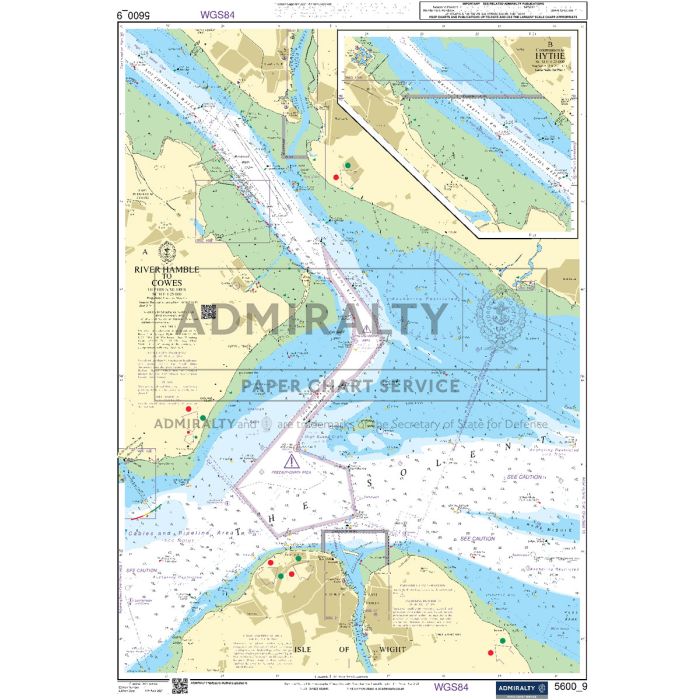 Admiralty Chart SC5600_9 - River Hamble to Cowes - Continuation to ...