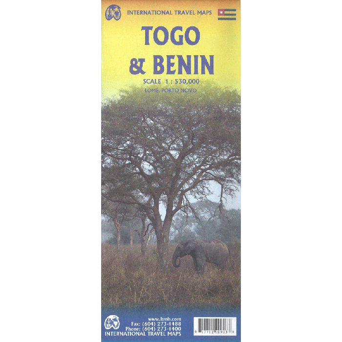 Togo & Benin 1:530,000 Travel Reference Map | Stanfords