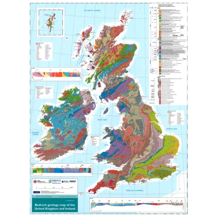 Bedrock Geology of the United Kingdom and Ireland BGS Wall Map | Stanfords
