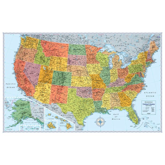 USA Rand McNally Signature Wall Map PAPER | Stanfords