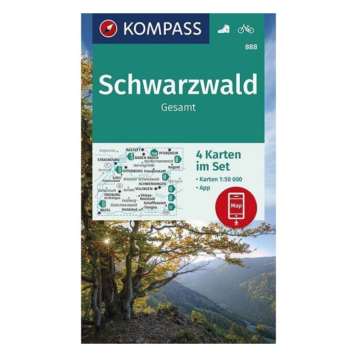 Black Forest / Schwarzwald: Complete [888] Kompass Hiking 4 Map Set ...