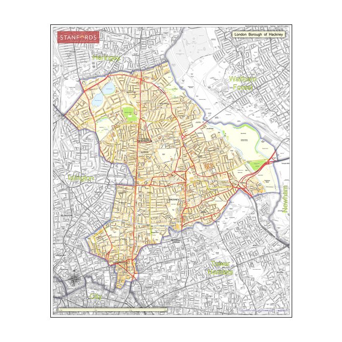 London: Hackney Borough Map - Stanfords Print on Demand | Stanfords