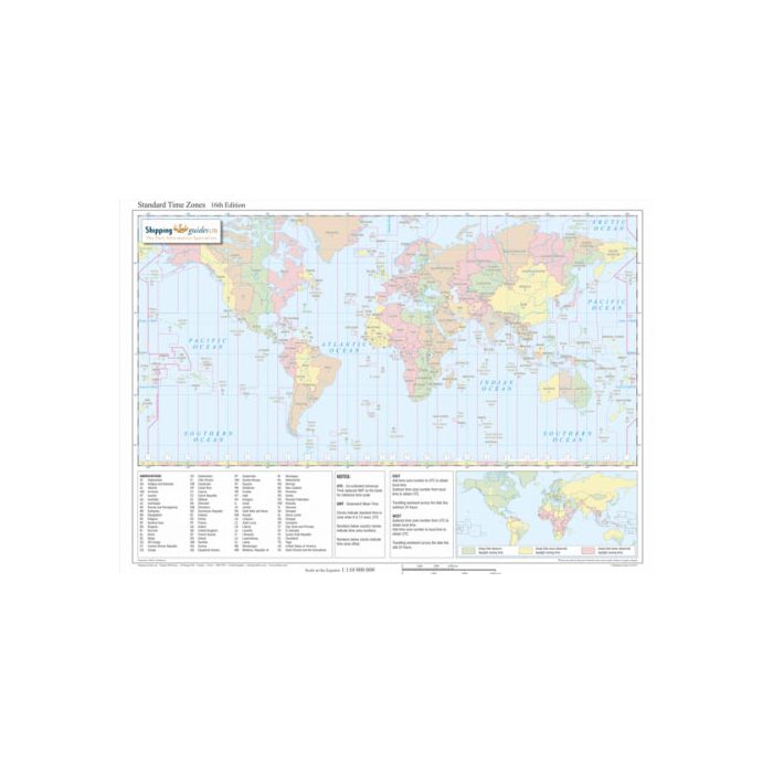 Standard Time Zones World Map | Stanfords