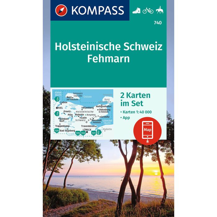 Holsteinische Schweiz - Fehmarn Kompass 2-Map Set 740 | Stanfords
