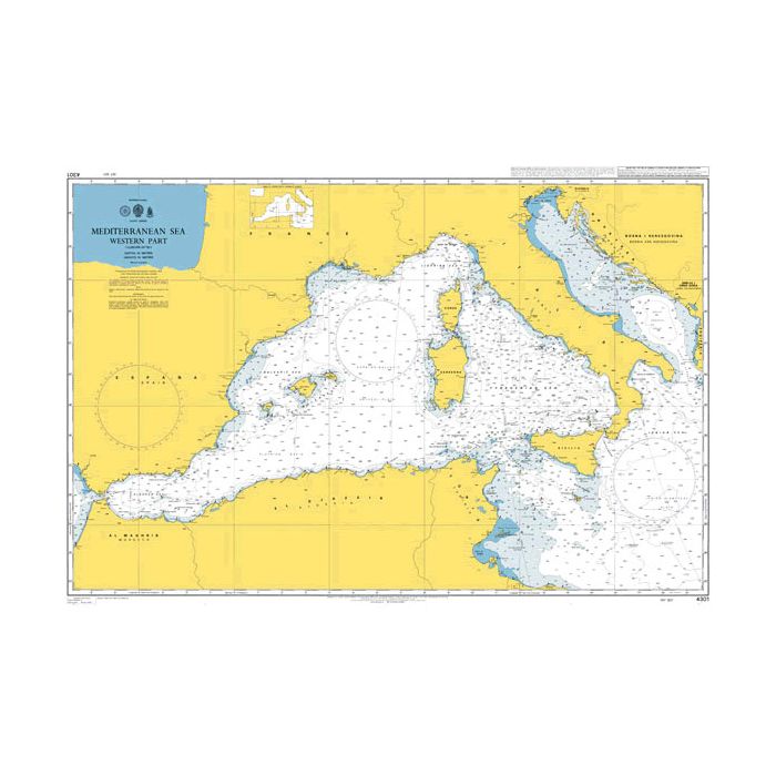 Admiralty Chart 4301 - Mediterranean Sea Western Part | Stanfords