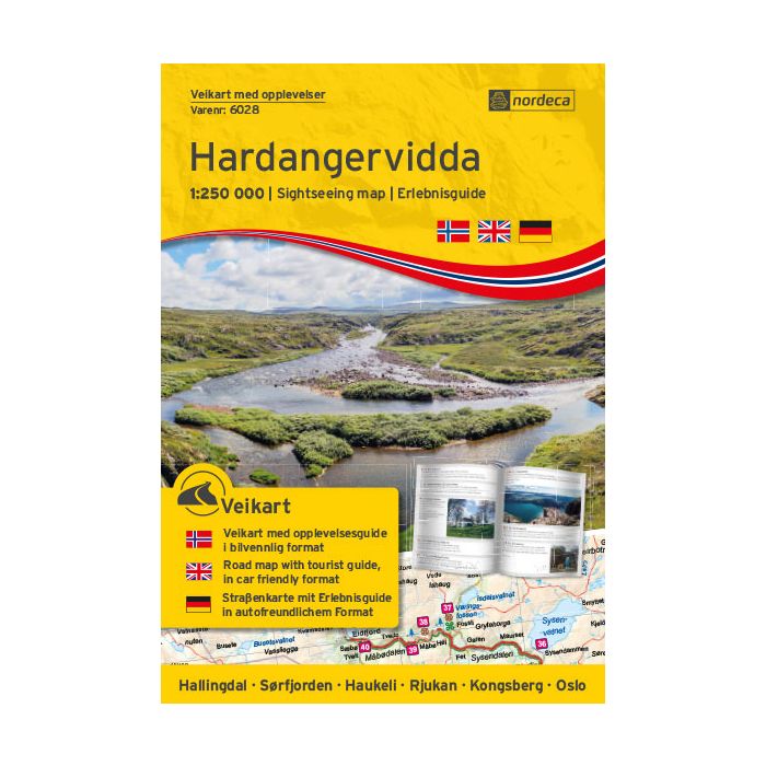 Hardangervidda Nordeca Sightseeing Map 6028 | Stanfords