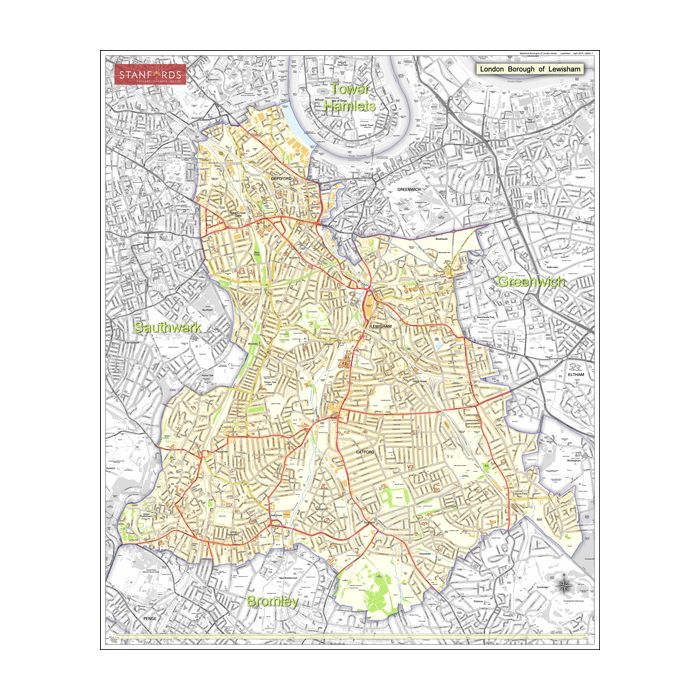 London: Lewisham Borough Map - Stanfords Print on Demand | Stanfords
