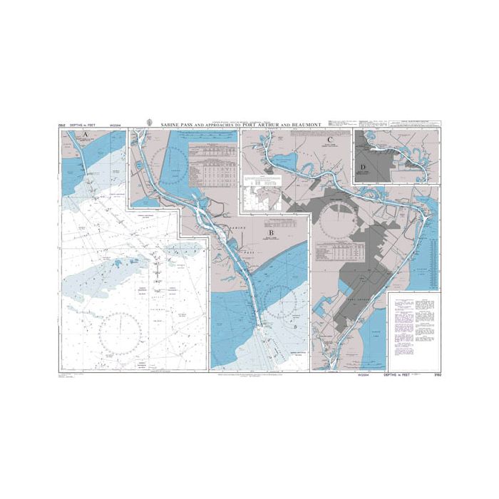 Admiralty Chart 3192 - Sabine Pass and Approaches to Port Arthur and ...