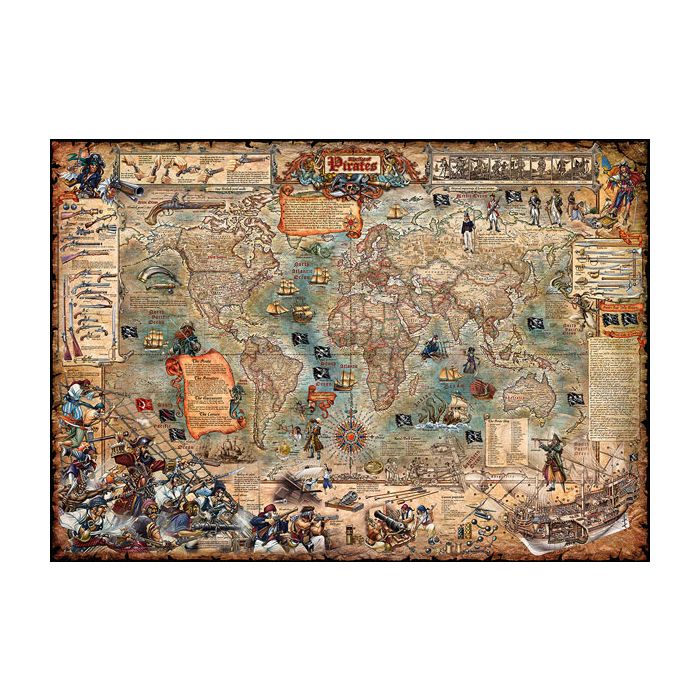 The Age of Pirates Ray & Co Wall Map PAPER | Stanfords