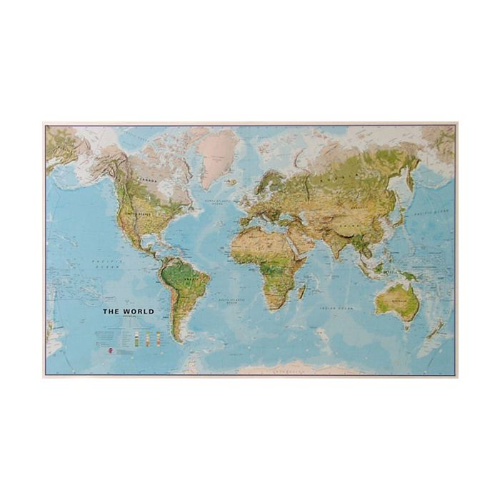 World Physical | Maps International Laminated Wall Map | 136 x 84 cm ...