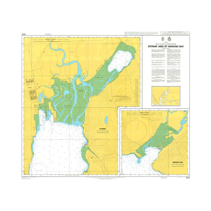 Admiralty Chart 4931 - Kitimat and Kemano Bay | Stanfords