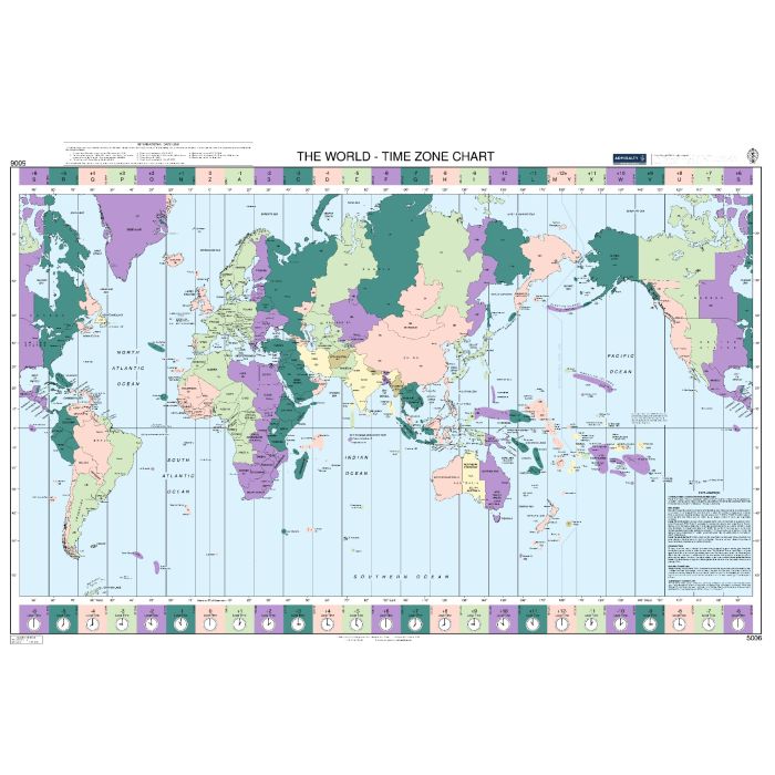BA5006 The World Time Zone Chart | Stanfords