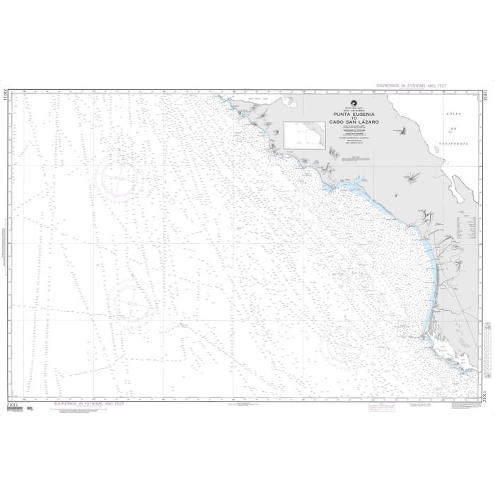 NGA Chart 21011 - Punta Eugenia to Cabo San Lazaro Mexico | Stanfords