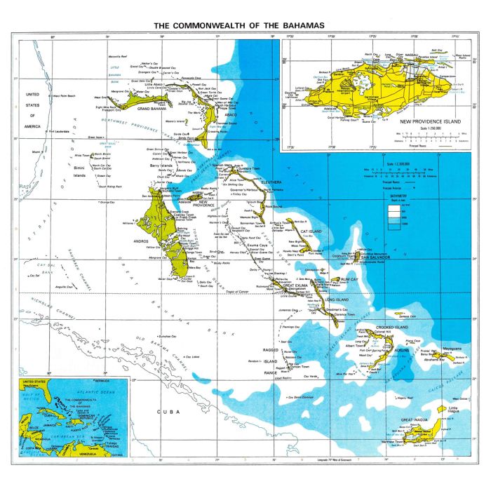 The Commonwealth of the Bahamas Map | Stanfords