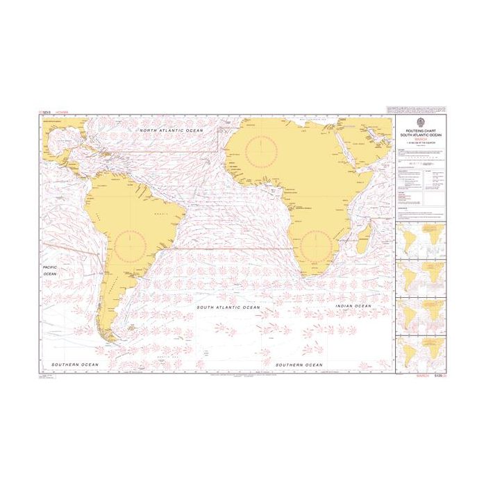 Admiralty Routeing Chart 5125(3) - S Atlantic - March | Stanfords