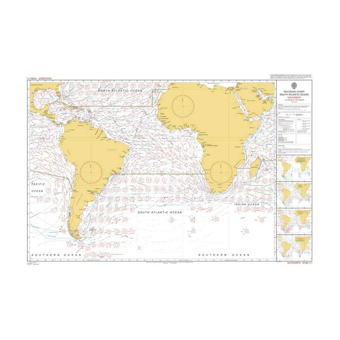 Admiralty Routeing Chart 5125(11) - S Atlantic - November | Stanfords
