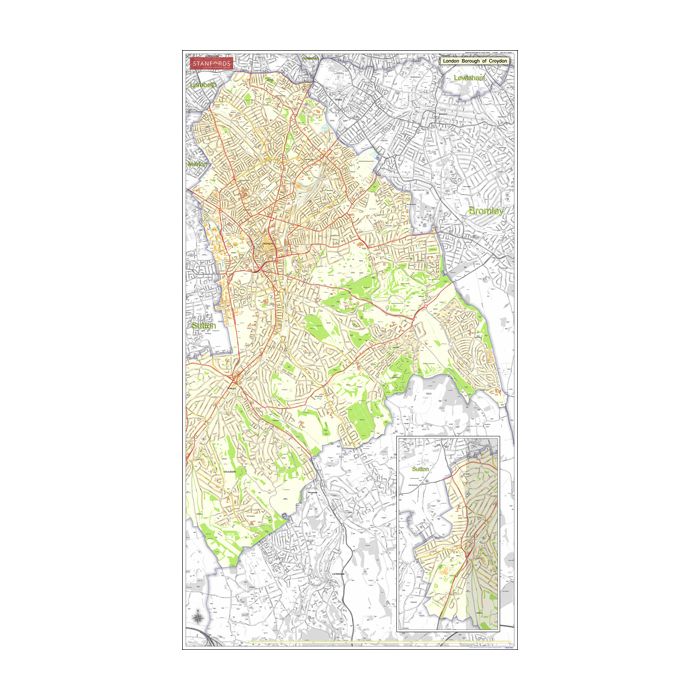 London: Croydon Borough Map - Stanfords Print on Demand | Stanfords