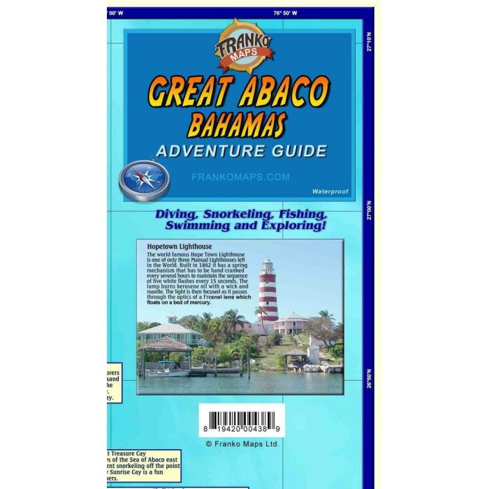 Great Abaco - Bahamas Franko Adventure & Dive Map-Guide | Stanfords