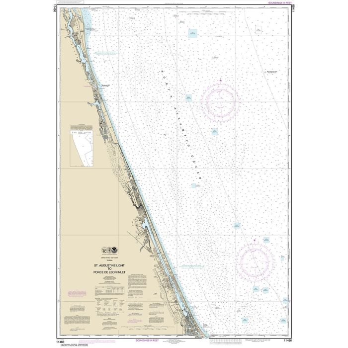 NOAA Chart 11486 - St. Augustine Light to Ponce de Leon Inlet | Stanfords