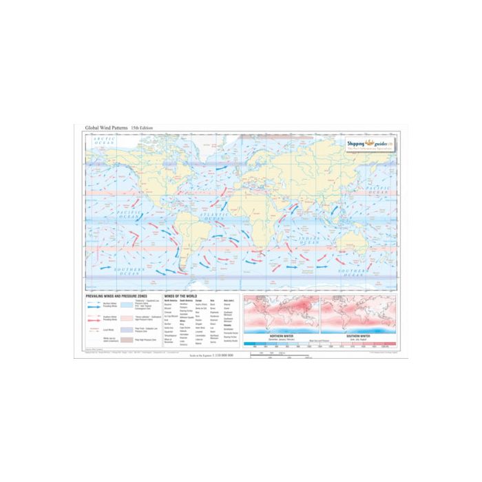 Global Wind Patterns World Map A1 size | Stanfords