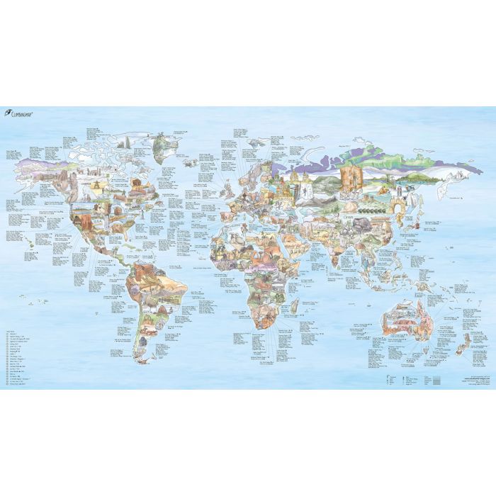World Awesome Maps Climbing Wall Map | Stanfords