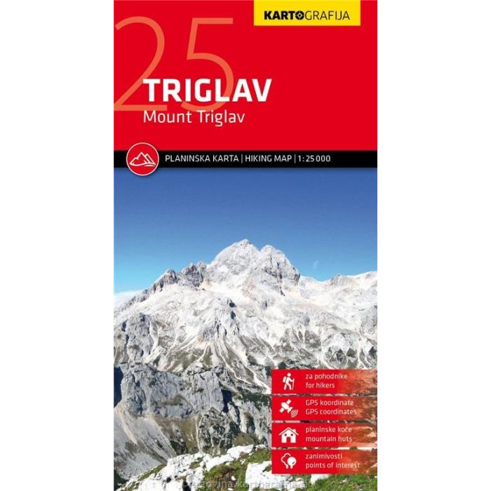 Triglav, Slovenia | Kartografija Hiking Map 1:25,000 | Stanfords